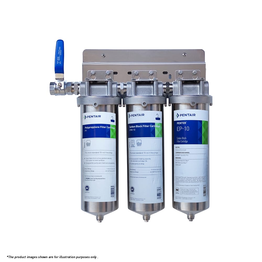 Buy BUBBLE Filter Triple 10" Stainless Steel Housing System c/w P1 10 ...